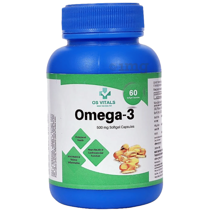 OS Vitals Omega 3 500mg Softgel Capsule (60 Each): Buy box of 1.0 ...