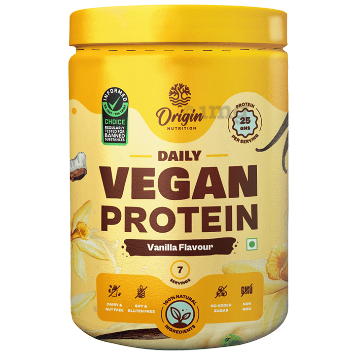 Origin Nutrition Vegan Plant Protein Powder Vanilla: Buy jar of 274 gm ...