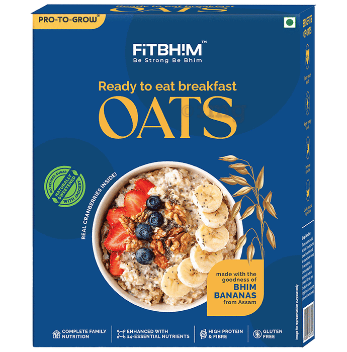 Pro-To-Grow Fitbhim Oats (Ready to Eat Breakfast Cereal) Made with Bhim ...