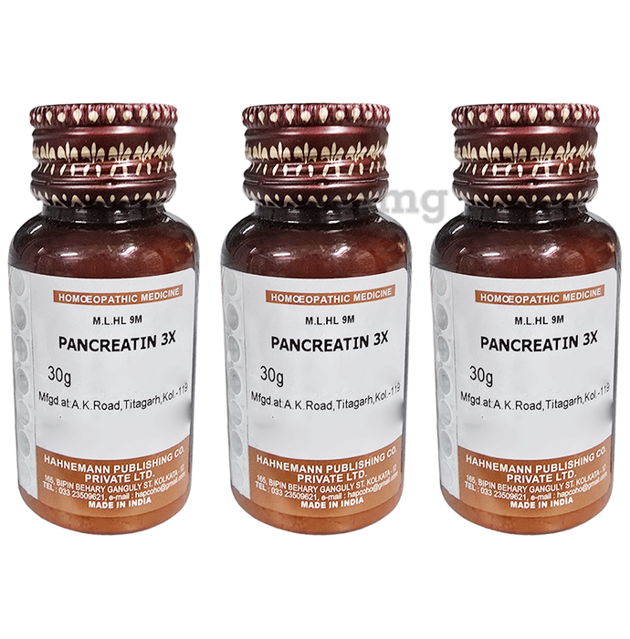 Hapco Pancreatin Trituration Tablet (30gm Each) 3X: Buy combo pack of 3 ...