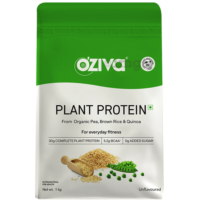 Oziva Organic Plant Protein from Organic Pea, Brown Rice & Quinoa for ...