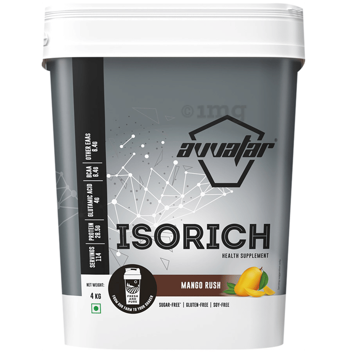 Avvatar Isorich Powder Sugar Free Gluten Free & Soya free Mango Rush ...