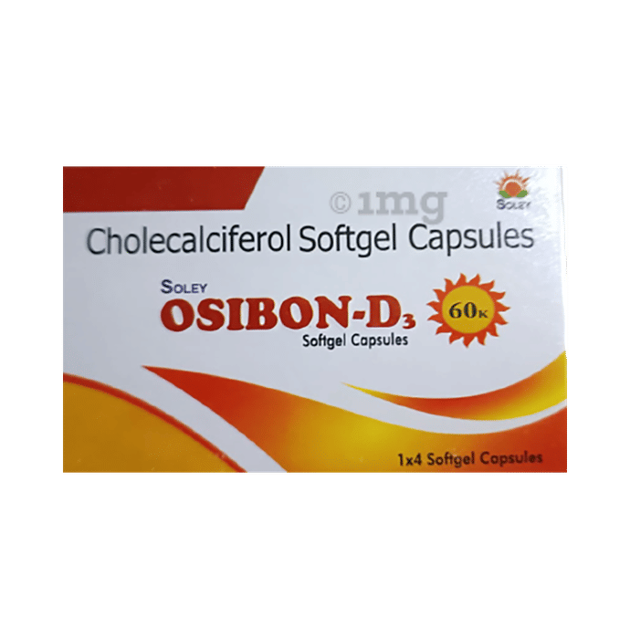 Osibon-D3 60K Softgel Capsule: Buy strip of 4 soft gelatin capsules at ...