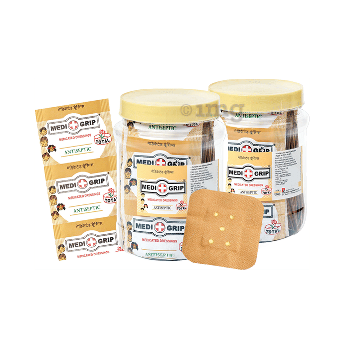 Medigrip Antiseptic Medicated Dressing Square (100 Each): Buy combo ...