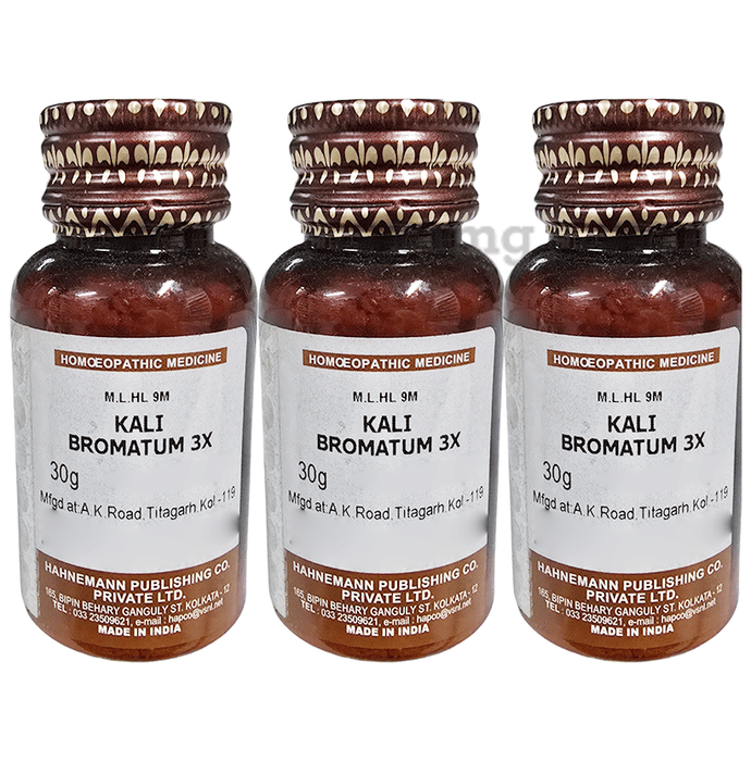 Hapco Kali Bromatum Trituration Tablet (30g Each) 3X: Buy combo pack of ...