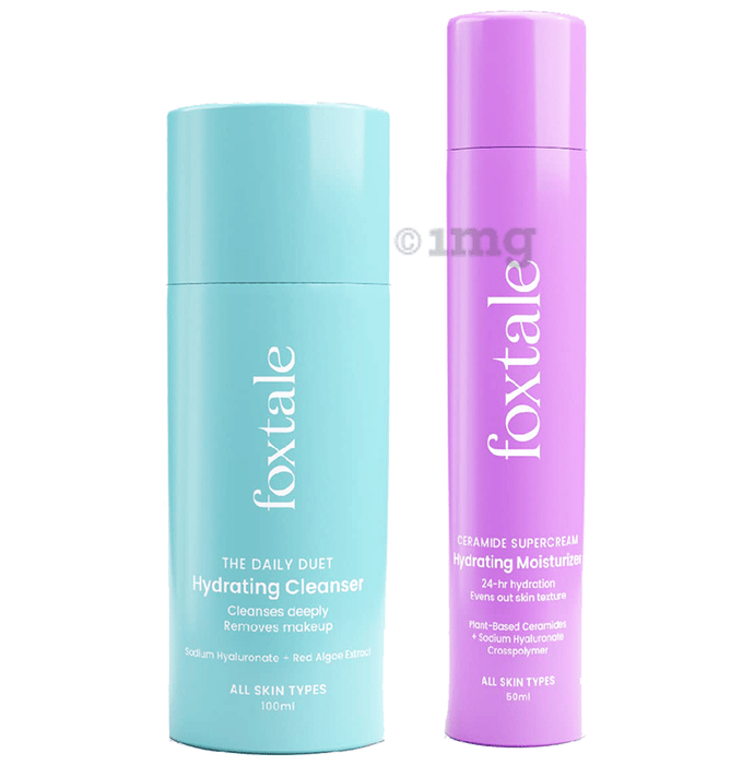 Foxtale Combo Pack of Hydrating Cleanser 100ml and Moisturizer 50ml ...