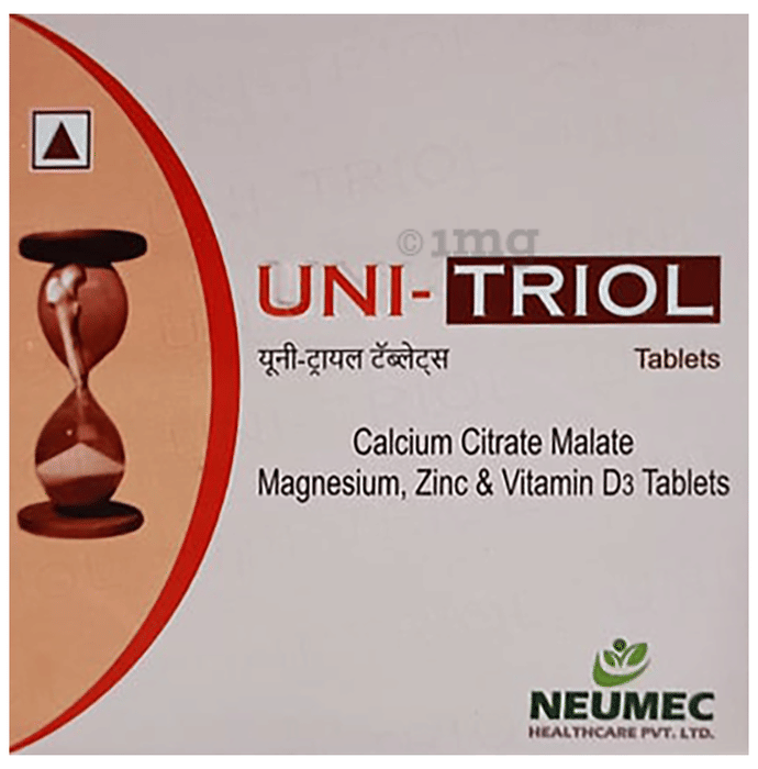 Unitriol Tablet: Buy strip of 15.0 tablets at 𝗯𝗲𝘀𝘁 𝗽𝗿𝗶𝗰𝗲 in India | 1mg