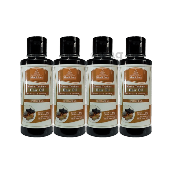 Khadi Pure Herbal Triphala Hair Oil (210ml Each): Buy combo pack of 4 bottles at best price in ...