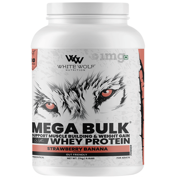 White Wolf Mega Bulk Support Muscle Building & Weight Gain Whey Protein ...