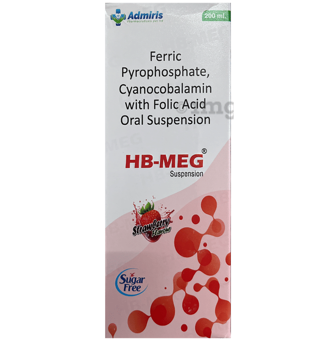HB-Meg Oral Suspension Strawberry Sugar Free: Buy bottle of 200.0 ml ...