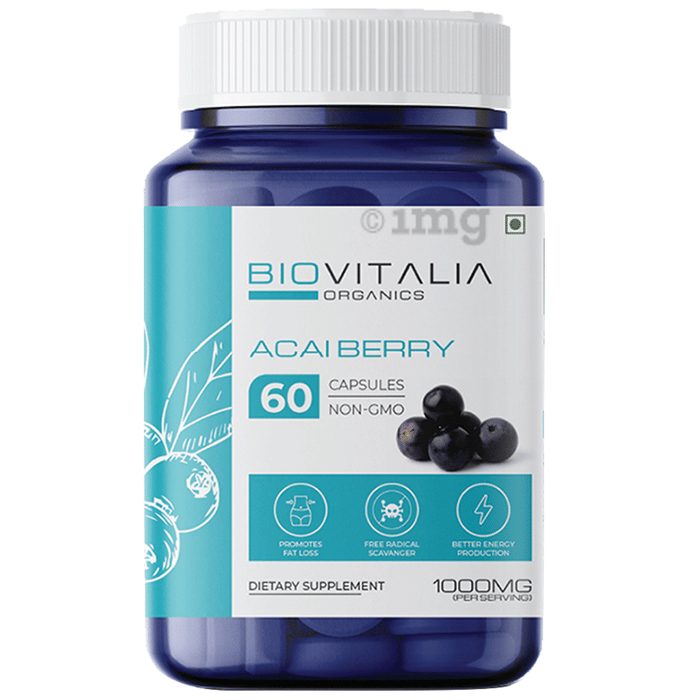 Biovitalia Organics Acai Berry 1000mg Capsule: Buy bottle of 60.0 ...