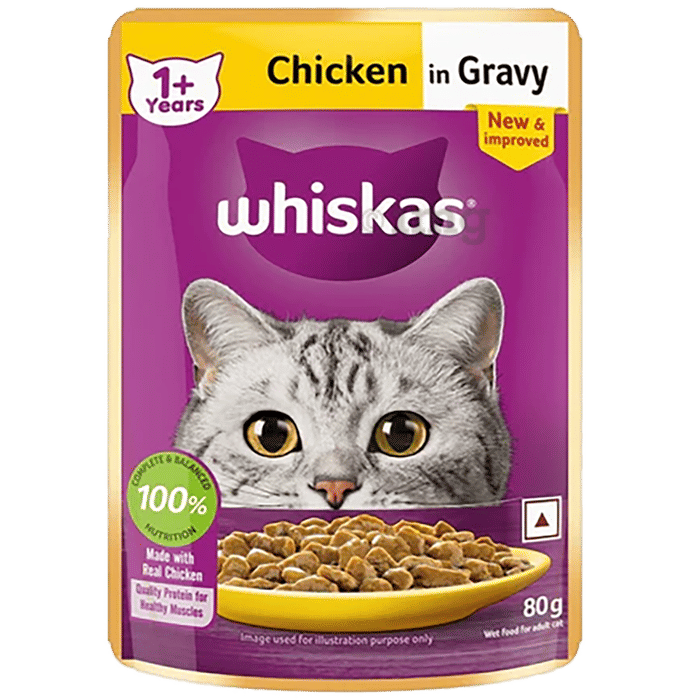 Whiskas Wet Cat Food With Chicken In Gravy For 1+ Years: Buy packet of ...