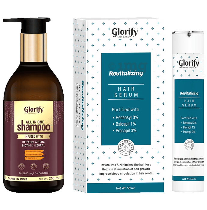 Glorify Combo Pack of Shampoo (250ml )& Revitalize Hair Serum(50ml): Buy combo pack of 2.0 ...