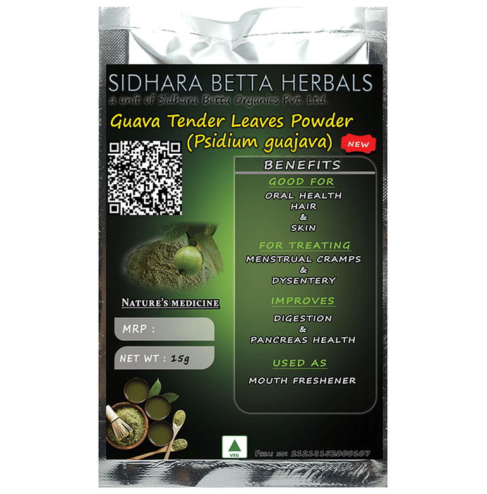 Sidhara Betta Herbals Guava Tender Leaves Powder: Buy packet of 15.0 gm ...