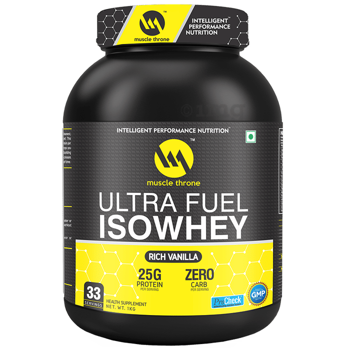 Muscle Throne Ultra Fuel Iso Whey Powder Rich Vanilla: Buy jar of 1.0 ...