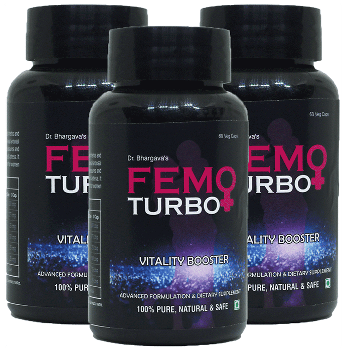 Dr.Bhargav’s Femo Turbo+ Veg Capsule (60 Each): Buy combo pack of 3.0 bottles at best price in ...
