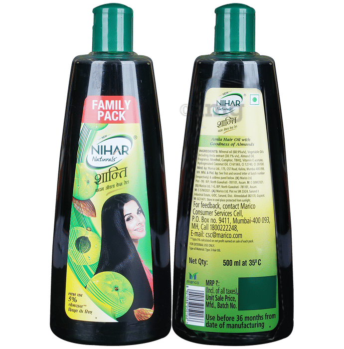 Nihar Naturals Shanti Badam Amla Hair Oil: Buy bottle of 500.0 ml Oil ...