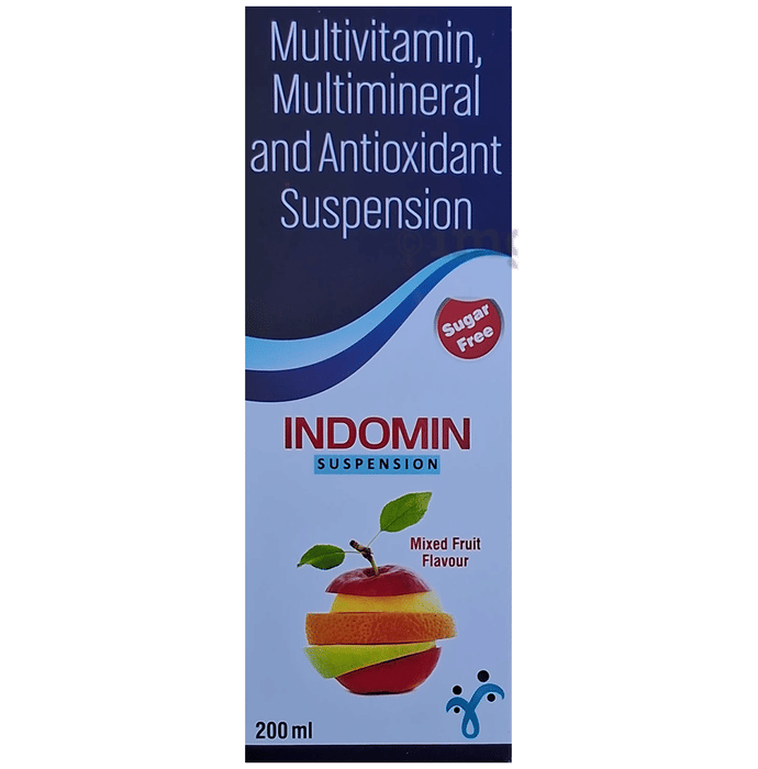 Indomin Oral Suspension Mixed Fruit Sugar Free: Buy bottle of 200.0 ml ...