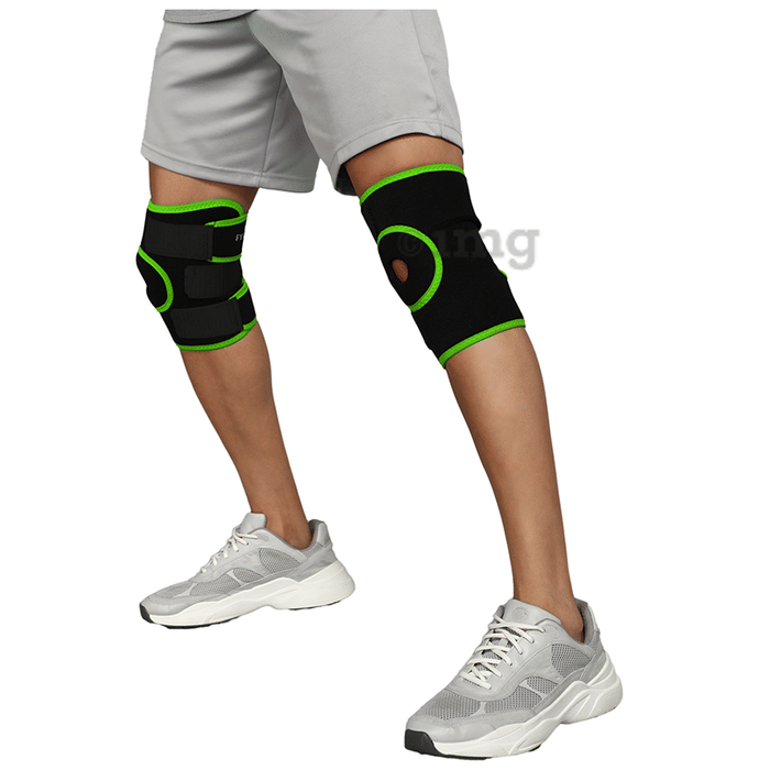 FY Sports Knee Cap Support Belt Brace for Knee Pain Relief Green: Buy ...