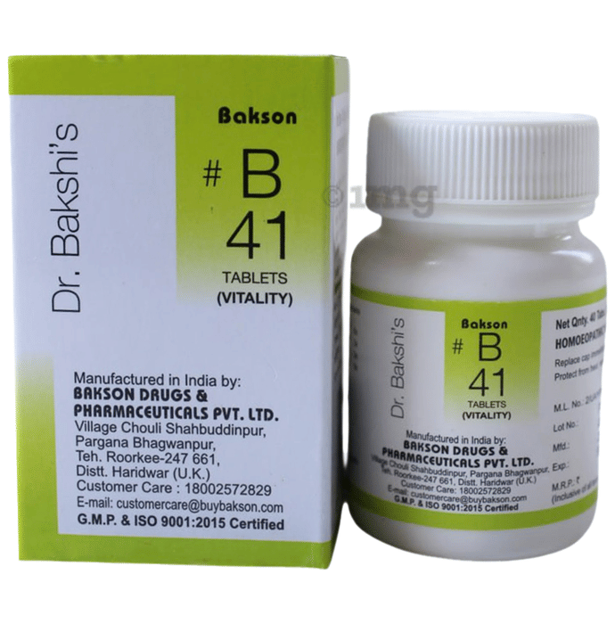 Bakson's B41 Vitality Tablet: Buy bottle of 40.0 tablets at best price ...