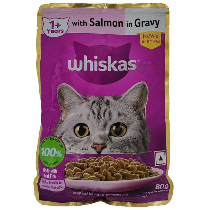 Whiskas Wet Cat Food with Salmon in Gravy for 1+ Years: Buy packet of ...