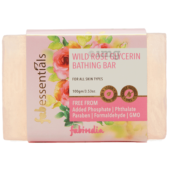 Fabessentials Wild Rose Glycerin Bathing Bar: Buy box of 100 gm Soap at best price in India | 1mg