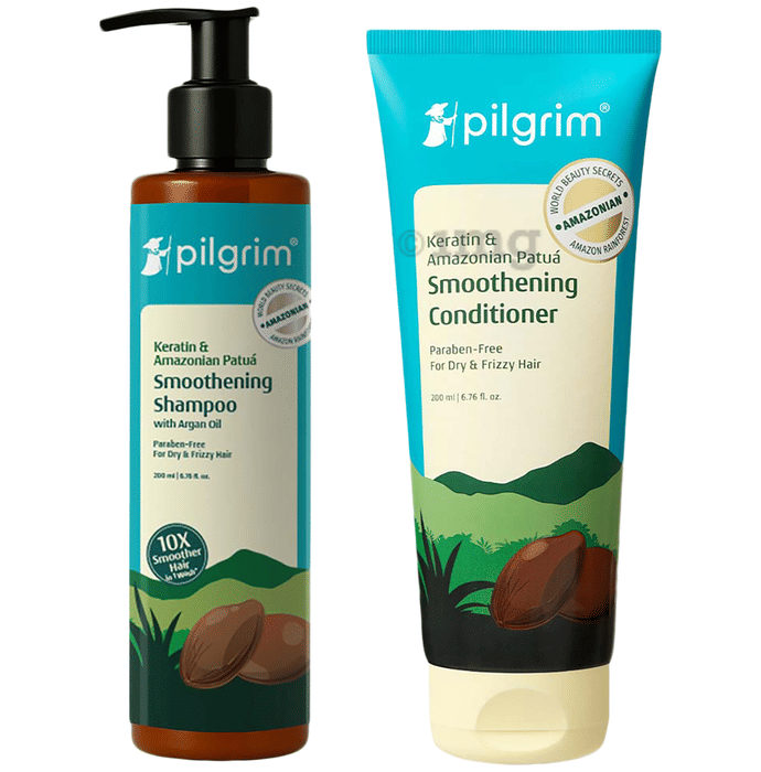 Pilgrim Combo Pack of Keratin & Amazonian Patua Smoothening Shampoo ...