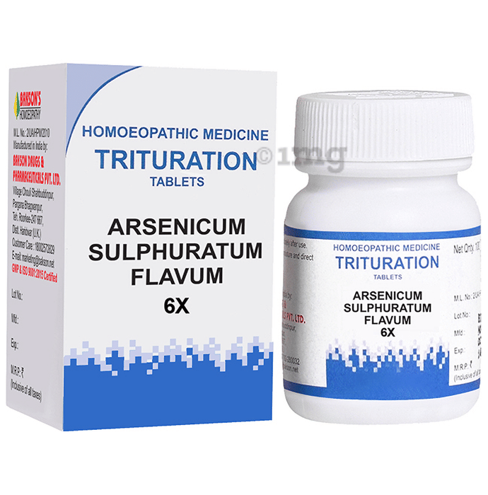 Bakson's Homoeopathy Arsenicum Sulphuratum Flavum Trituration Tablet 6X ...