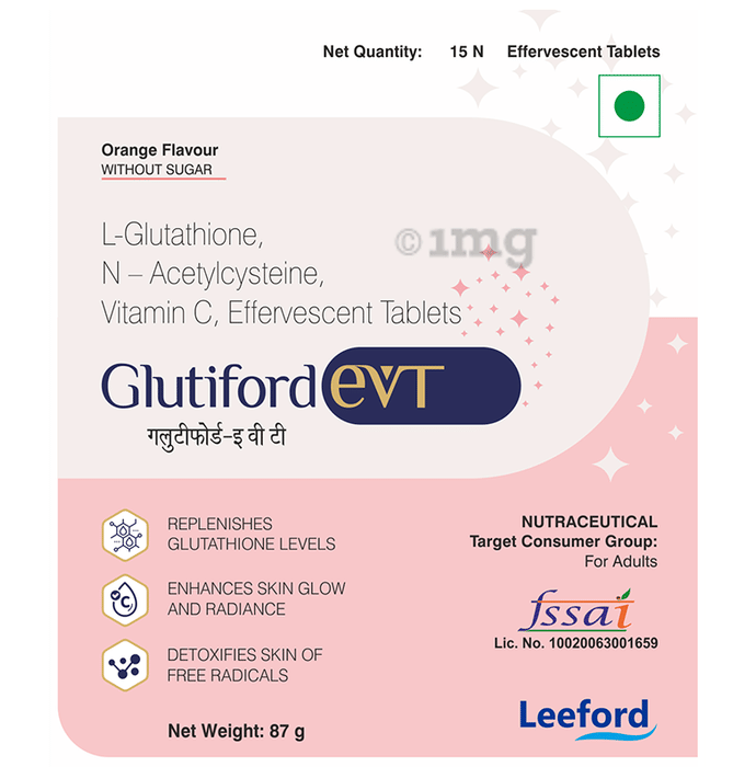 Glutiford EVT Orange Sugar Free Effervescent Tablet: Buy strip of 15.0 ...