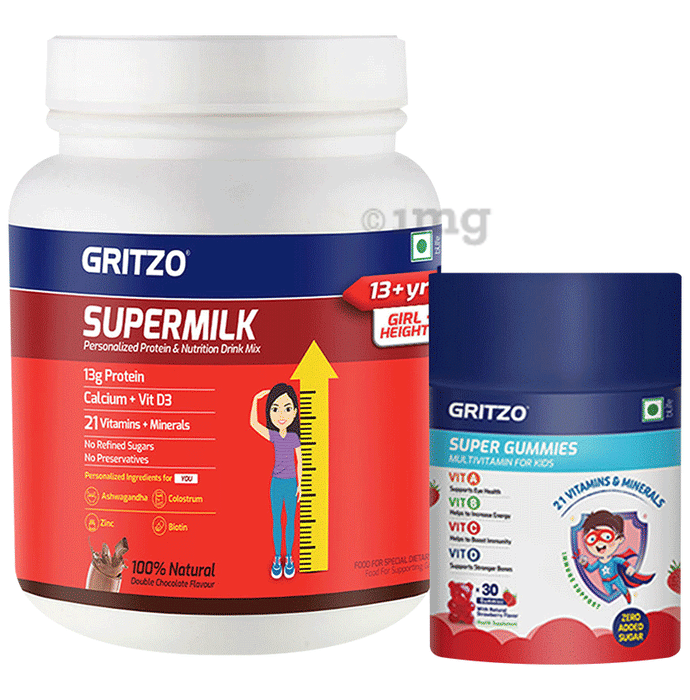 Gritzo Combo Pack of Supermilk 13+Years Girl Height+Double Chocolate ...