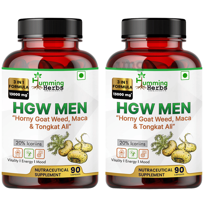 Humming Herbs HGW Men Capsules (90 Each): Buy combo pack of 2.0 bottles ...