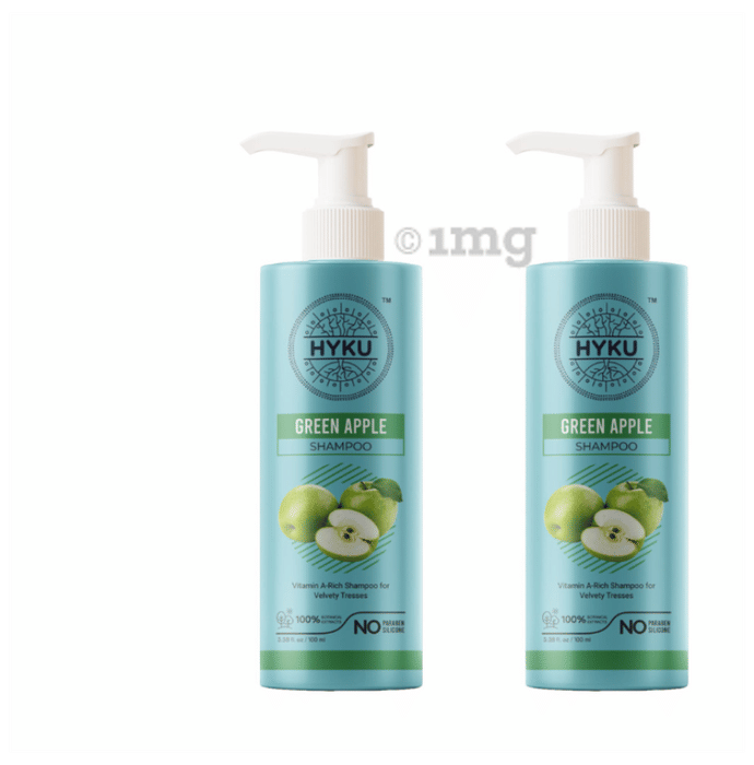 Hyku Green Apple Shampoo (100ml Each): Buy combo pack of 2.0 bottles at ...