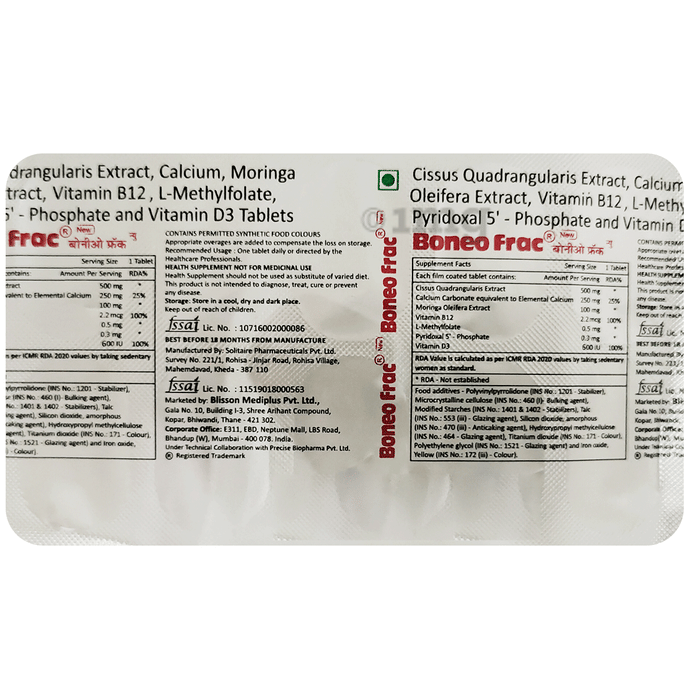 Boneo Frac Tablet: Buy strip of 10.0 tablets at best price in India | 1mg