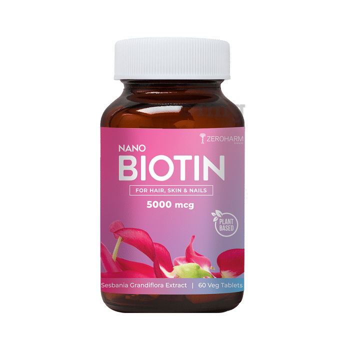 Zeroharm Sciences Nano Biotin Veg Tablet: Buy bottle of 60 tablets at ...
