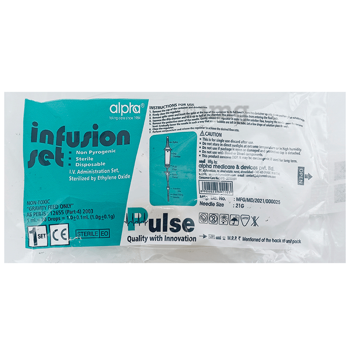 Alpha Infusion Set Pulse Quality with Innovation: Buy packet of 1.0 ...