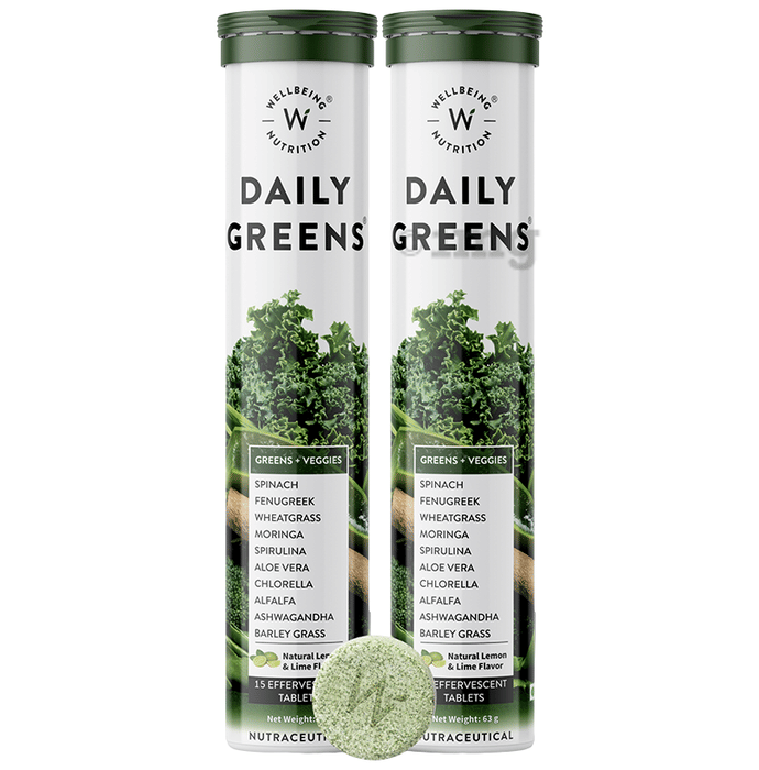 Wellbeing Nutrition Daily Greens Effervescent Tablet for Weight ...