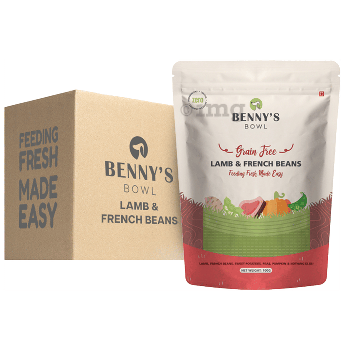 Benny's Bowl Grain Fresh Lamb & French Beans Wet Dog Food (100gm Each ...