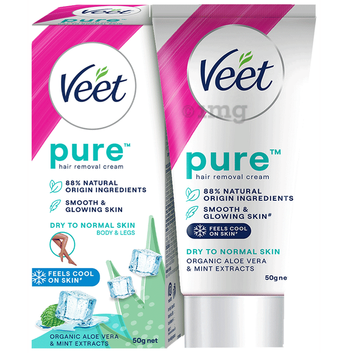 Veet Pure Hair Removal Cream for Dry Skin: Buy tube of 50.0 gm Cream at ...