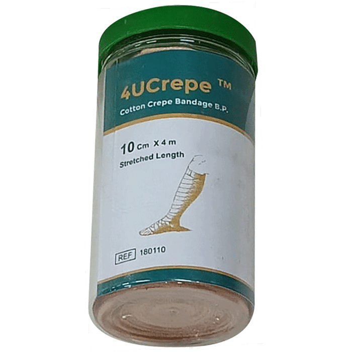 4ucrepe Cotton Crepe Bandage 10cmx4m Buy Jar Of 10 Bandage At 𝗯𝗲𝘀𝘁 𝗽𝗿𝗶𝗰𝗲 In India 1mg