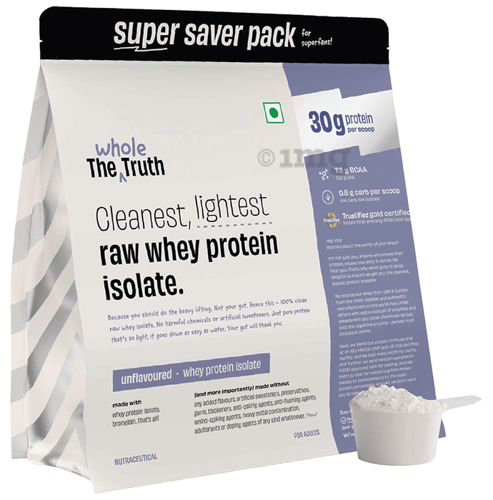 The Whole Truth Raw Whey Protein Isolate Pwoder 30g Protein per Scoop ...