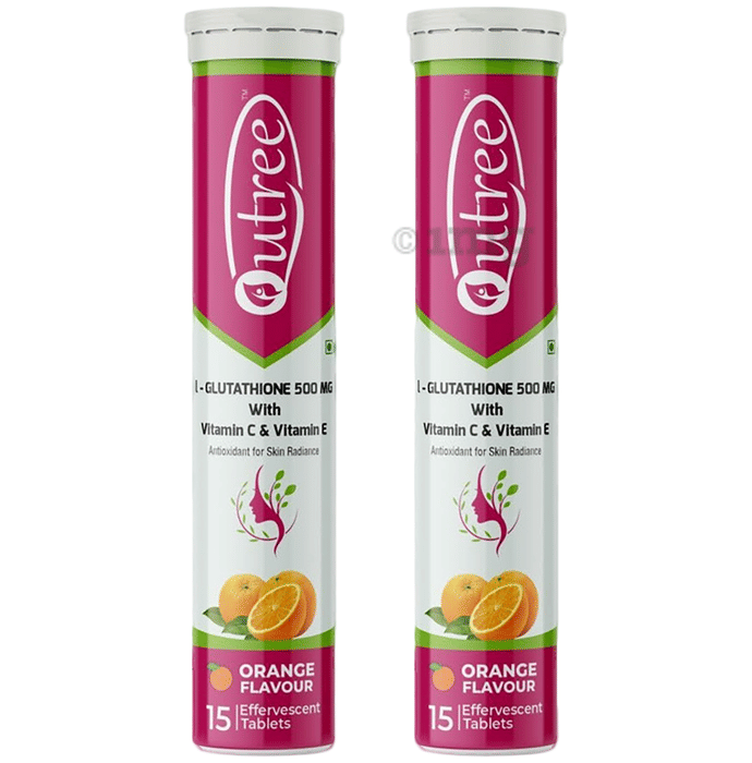 Qutree L-Glutathione 500mg with Vitamin C & Vitamin E Effervescent Tablet (15 Each) Orange: Buy ...