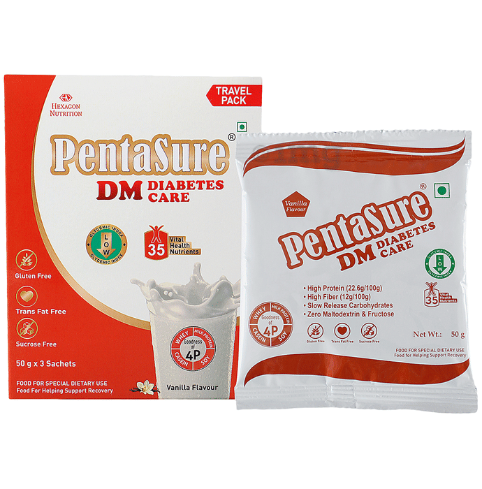 PentaSure DM Diabetes Care Sachet (50gm Each) Vanilla: Buy box of 3.0 ...