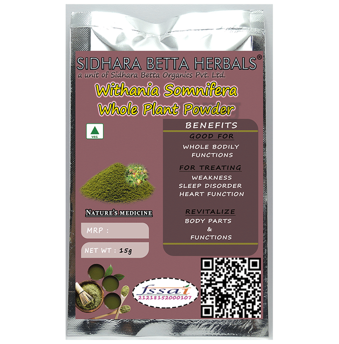 Sidhara Betta Herbals Withania Somnifera Whole Plant Powder: Buy packet ...