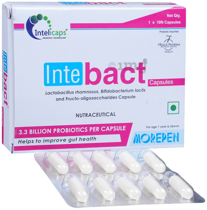 Intebact Capsule: Buy strip of 10.0 capsules at best price in India | 1mg