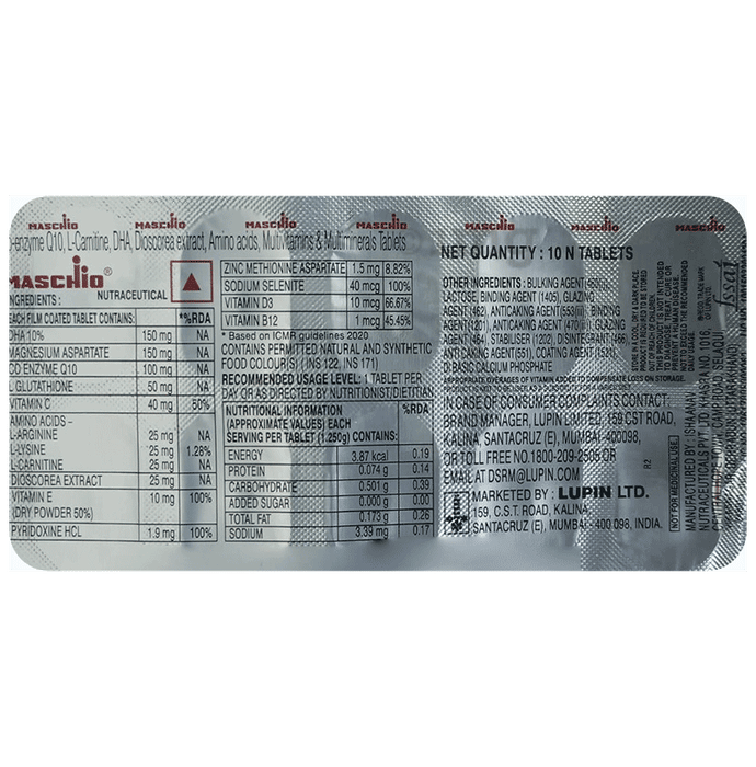 Maschio Tablet: Buy strip of 10 tablets at best price in India | 1mg