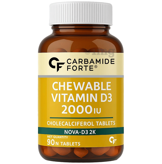 Carbamide Forte Chewable Vitamin D3 2000IU Tablet: Buy bottle of 90.0 ...