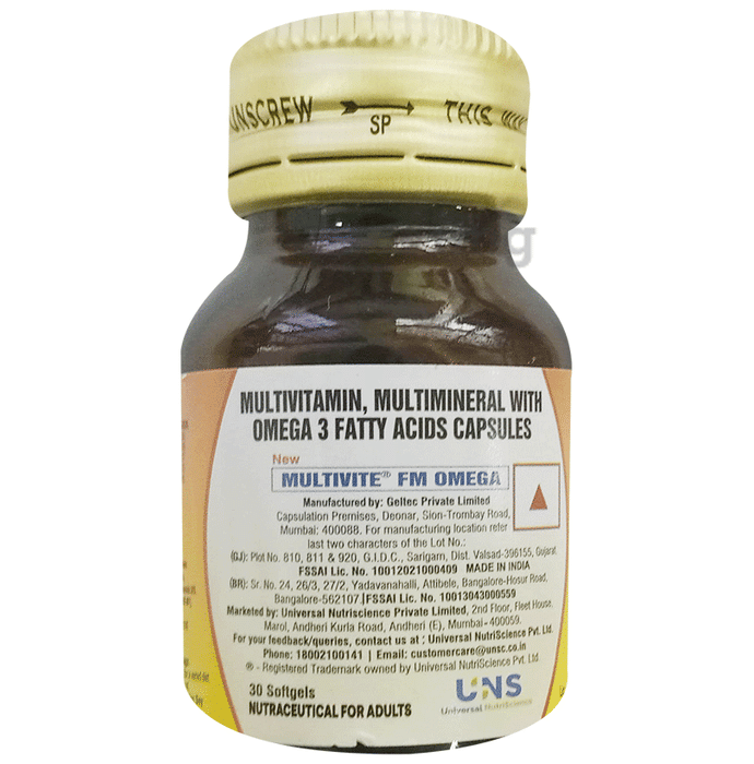 Multivite FM Omega Multivitamin & Multimineral Supplement Capsule: Buy ...