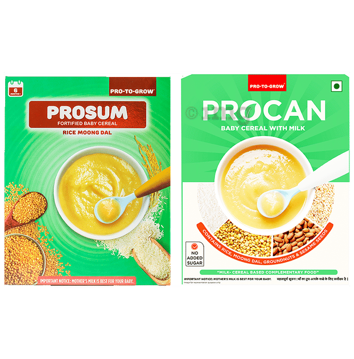 Combo Pack of Pro-To-Grow Prosum Fortified Baby Cereal & Pro To Grow ...