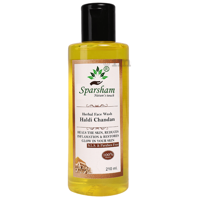 Sparsham Haldi Chandan Herbal Face Wash (210ml Each) SLS & Paraben Free ...