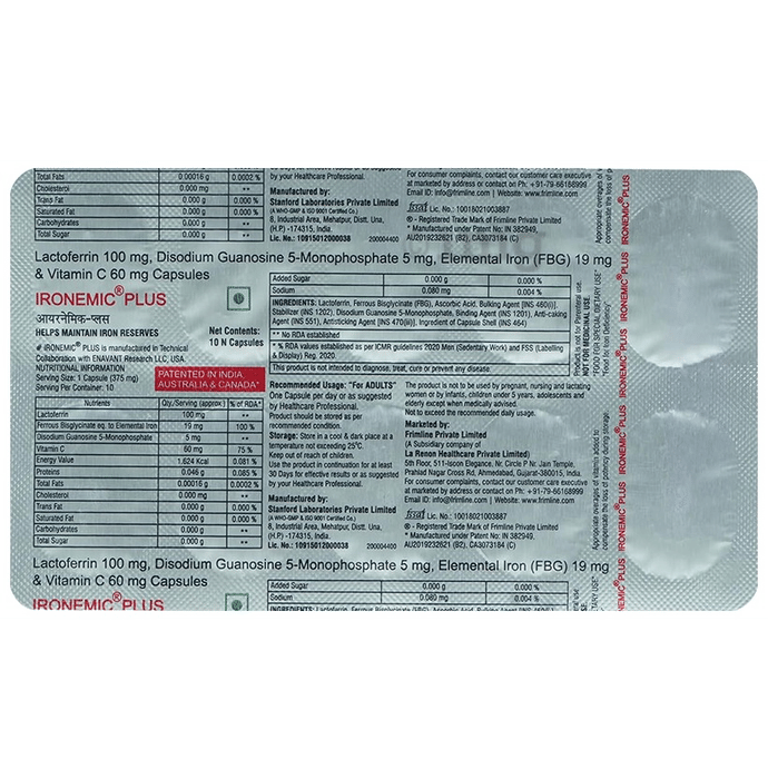 Ironemic Plus Capsule: Buy strip of 10.0 capsules at best price in ...